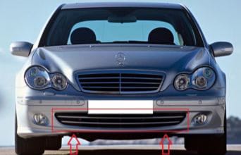 2038801005 - Front Bumper Lower Grill Fits W203 (FaceLift (04-07 ...