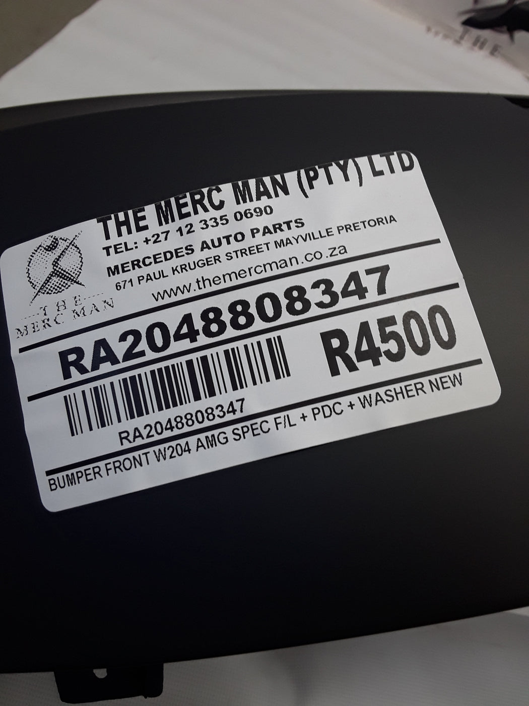 2048808347 Bumper Front W204 AMG Spec C Class 2011-2014 New Alt — The ...